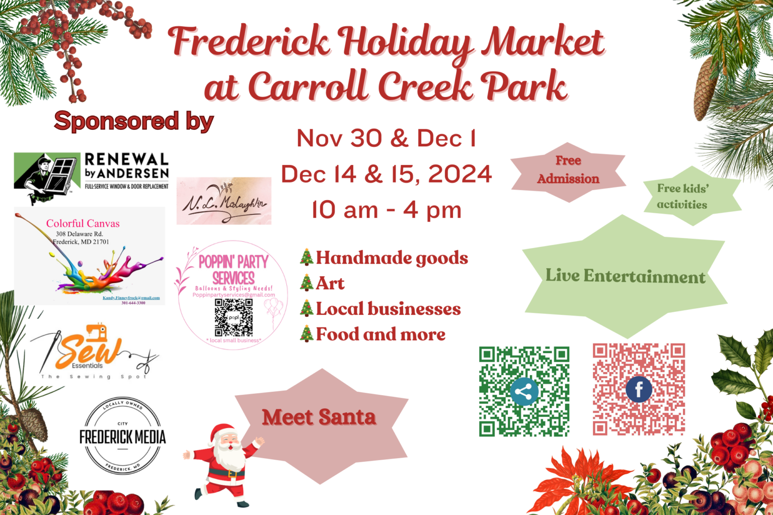 Frederick Holiday Market @ Carroll Creek Park • Downtown Frederick ...